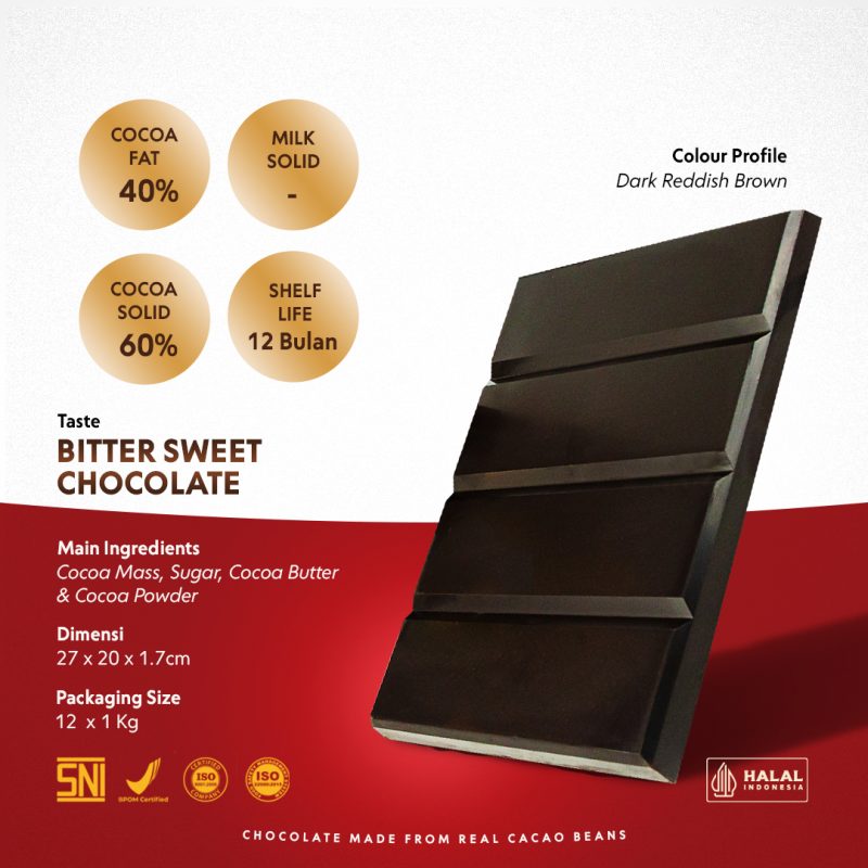 Schoko Dark Couverture Block 60% – 1kg – Schoko